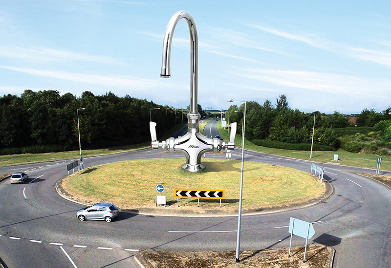 Catering equipment sculpture erected on MK roundabout