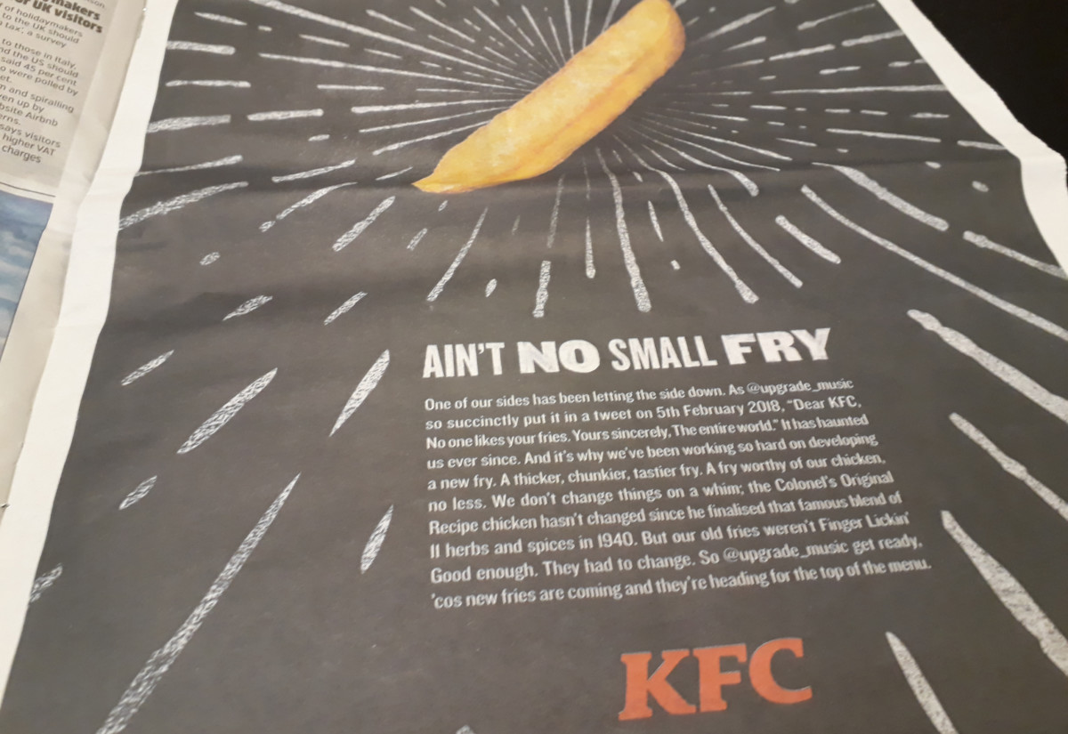 KFC reformulates its fries after tweet that ‘no one likes them’